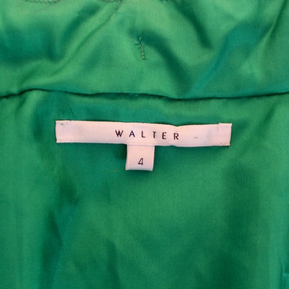 Walter Baker | Dresses | Walter Green Silk Dress Blue Piping Size 4 ...